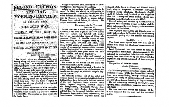 Zulu war newspaper article | COVE